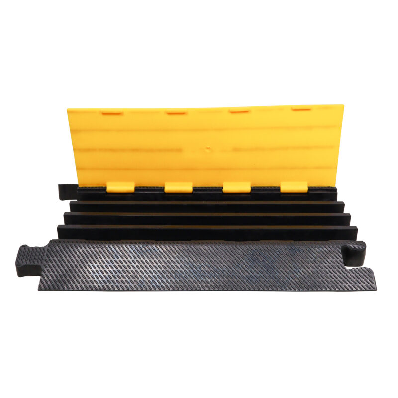 4-Channel Rubber Cable Protector Ramp Speed Bump Cover Indoor Outdoor ...